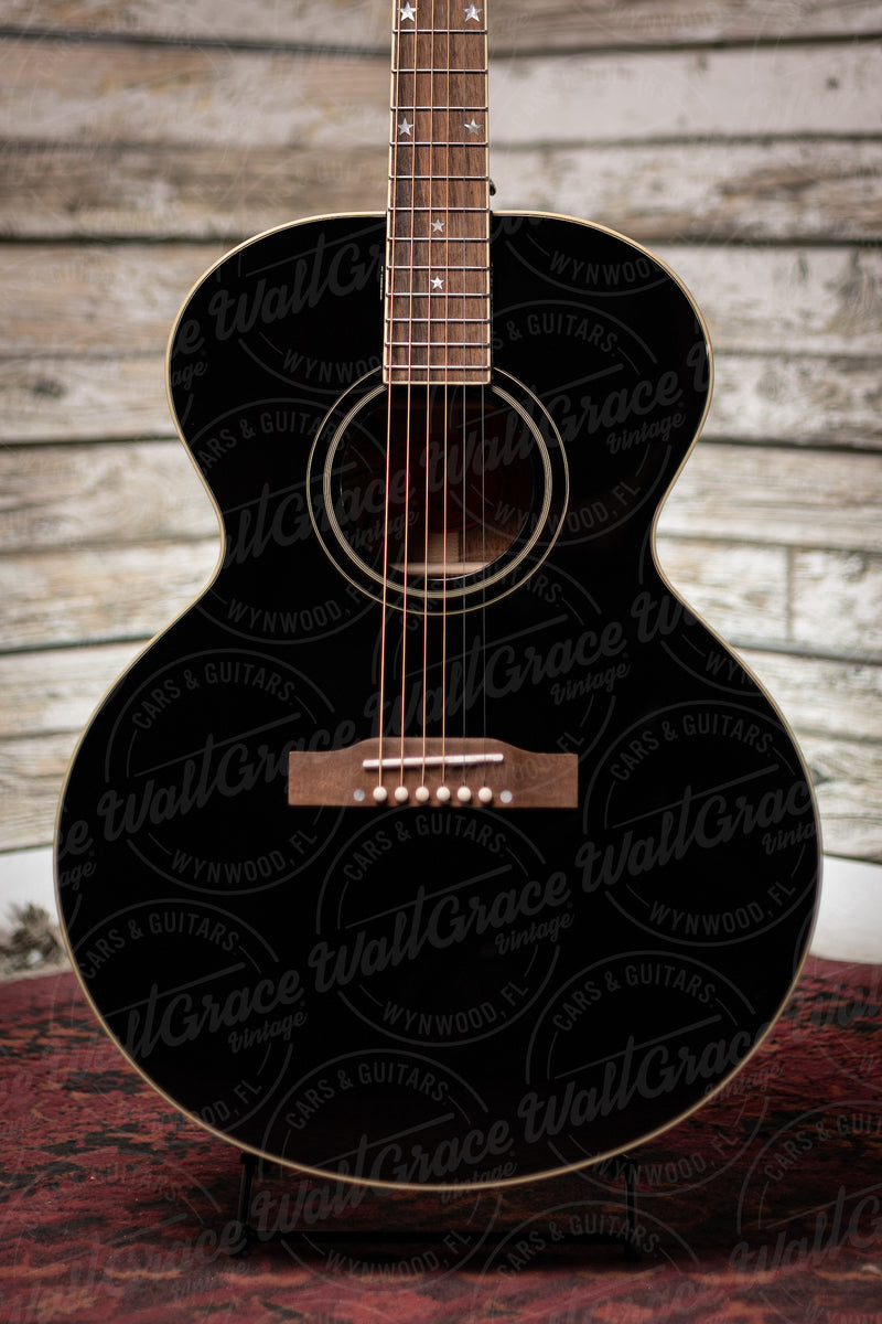 Epiphone J-180 LS Acoustic-Electric Guitar - Ebony – Walt Grace Vintage
