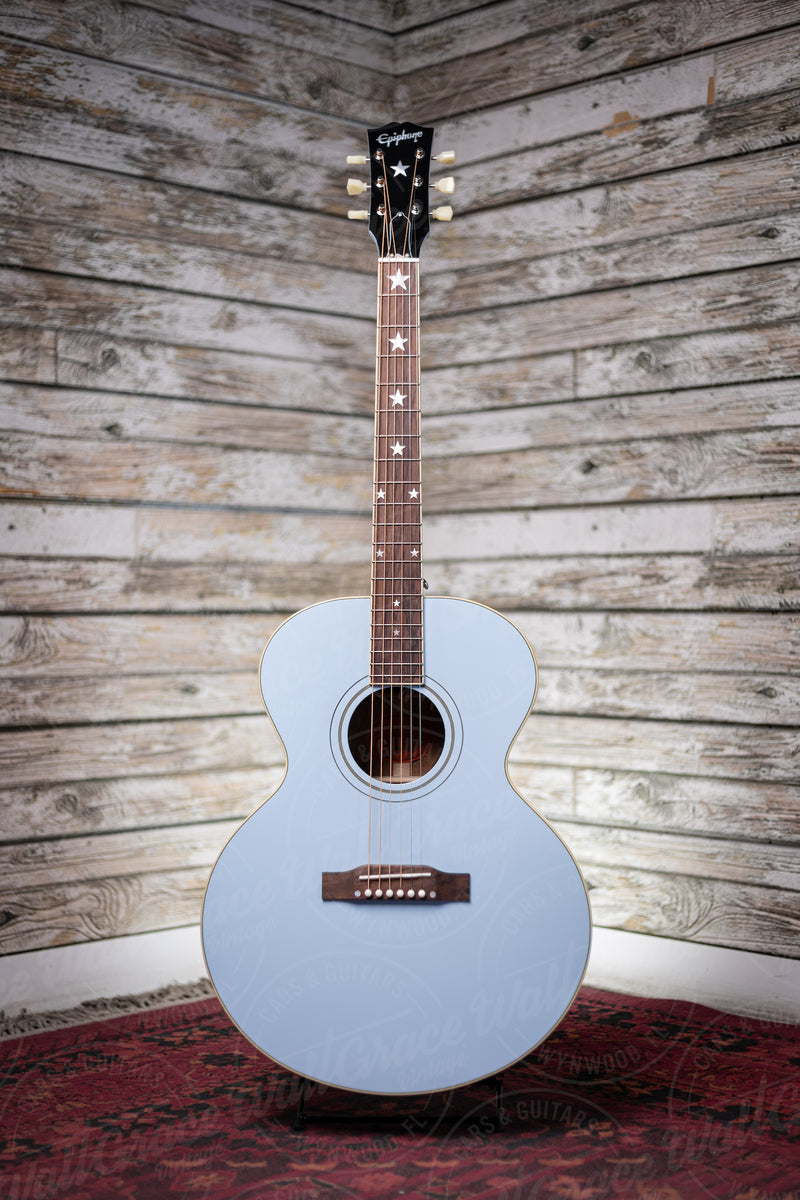 Epiphone J-180 LS Acoustic-Electric Guitar - Frost Blue – Walt Grace ...
